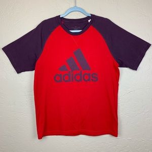adidas | Shirts | Adidas Climalite Logo Graphic Tshirt Red Purple L ...
